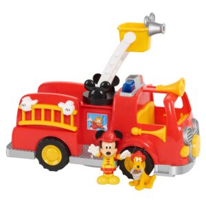 disney’s mickey mouse mickey’s fire engine, figure and vehicle playset, lights and sounds, officially licensed kids toys for ages 3 up by just play