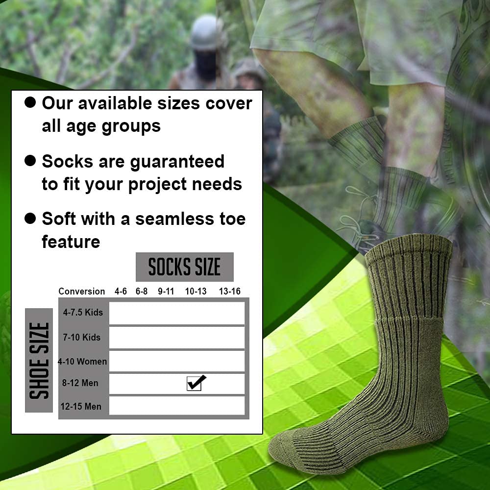 Yacht & Smith Men's Army Socks, Military Grade Socks Size 10-13