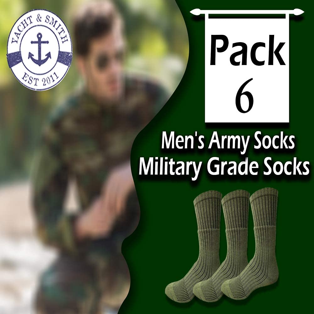 Yacht & Smith Men's Army Socks, Military Grade Socks Size 10-13