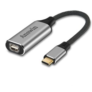 answin usb c to mini displayport (4k@60hz), thunderbolt 3 to mini displayport adapter for iphone 15 series, m1/m2 macbook, macbook air/pro 2016-2023, galaxy s8-s23, steam deack and rog ally