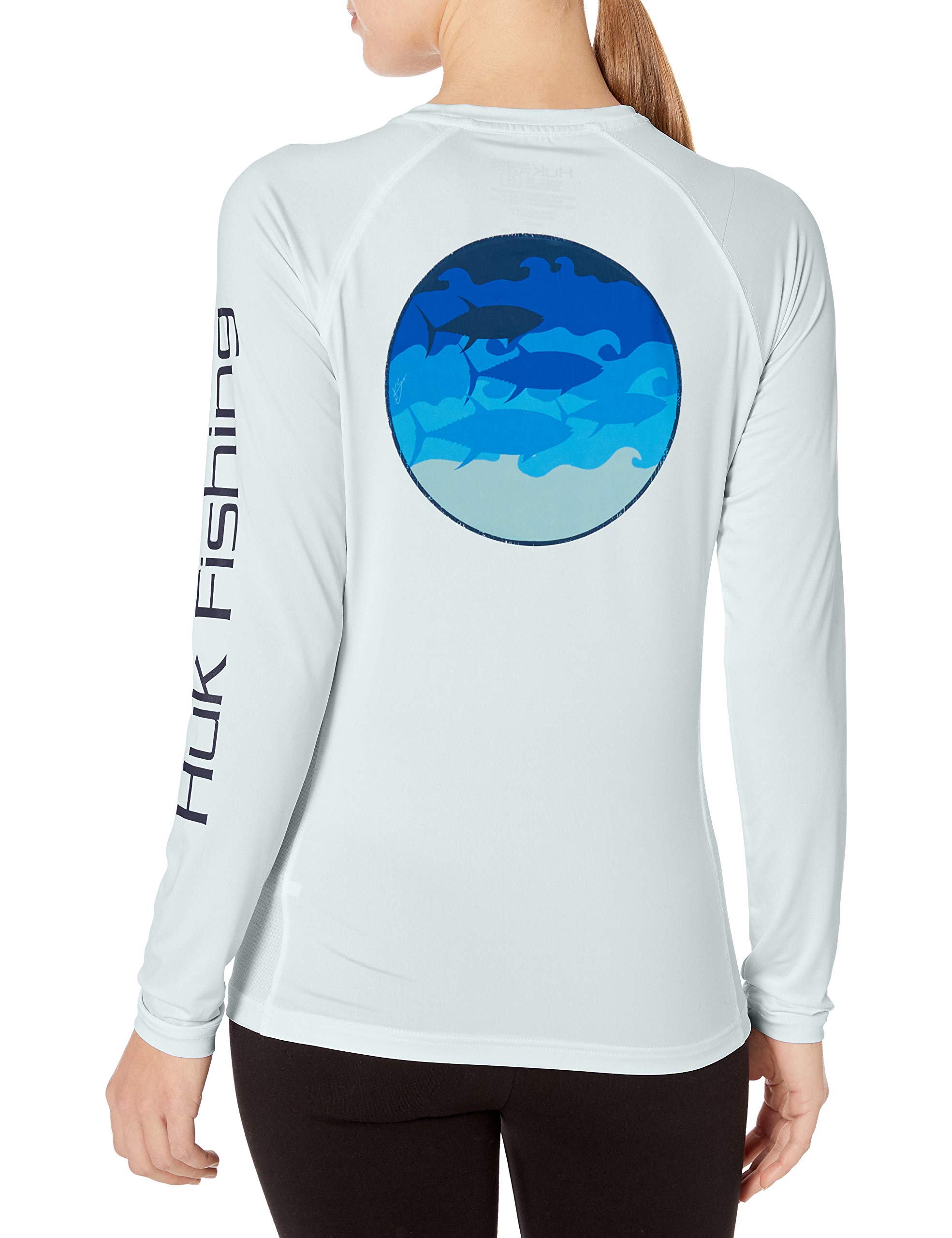 Huk Women's Pursuit Long Sleeve Performance Shirt + Sun Protection, Schooled-Plein Air, X-Small