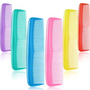 24 pieces hair combs set plastic hair comb for women and men, fine dressing comb (yellow, purple, green, blue, red, pink)