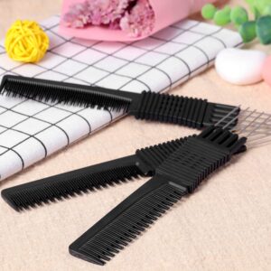 Leinuosen 2 Pack Tail Combs Black Carbon Fiber Teasing Combs Rat Tail Lifting Combs Styling Combs for Hair Salon or Home Supplies(Lift Combs)