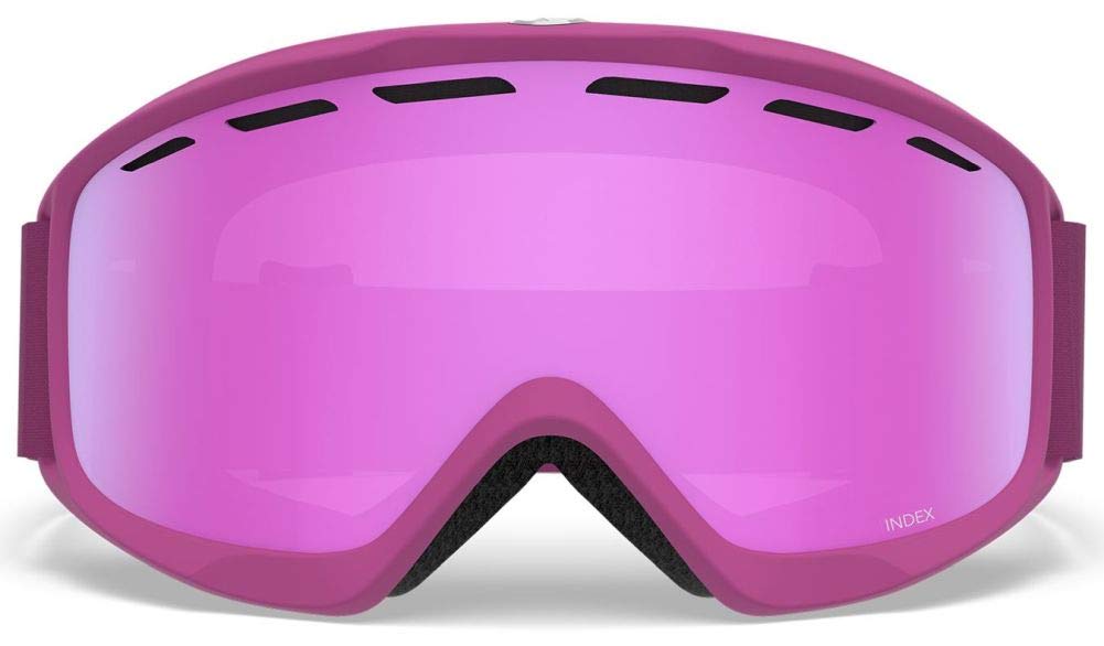 Giro Index OTG Adult Snow Goggles - Berry Wordmark Strap with Vivid Pink Lens (2020)