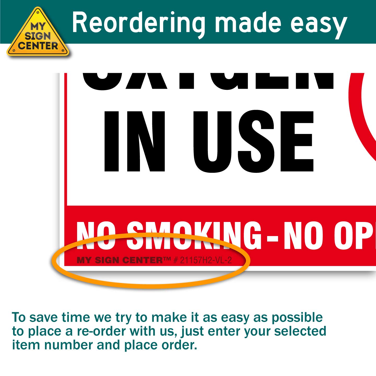 (2 Pack) Oxygen in Use No Smoking No Open Flames Decal Sign - 5"L x 3"W - Self-Adhesive 4 Mil Vinyl Decal - Indoor and Outdoor Use - 21157H2-VL-2