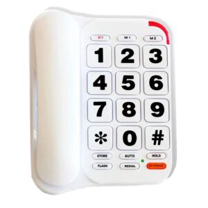 elderly phones for seniors, hepester p-46 amplified corded phone for hearing impaired extra large button phone with loud speakerphone for elderly home landline phones visually impaired telephone