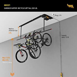 Garage Gator 68221 Motorized 8 Bike Lift, Black