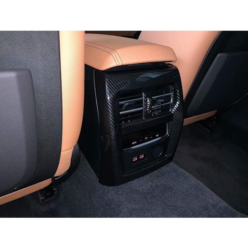 RQING For BMW 3 SERIES 330i Sedan G20 2019 2020 2021 2022 Interior Air Condition Vent Outlet Cover Trims Carbon Fiber Pattern (Rear Seat)