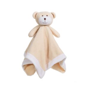 apricot lamb luxury snuggle plush teddy bear infant stuffed animals security blanket nursery character blanket (yellow teddy bear, 14 inches)