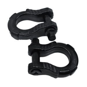 GearAmerica UBER Shackles with Anti-Theft Lock – 80,000 Lbs (40 T) Strength – Connect Tow Strap or Winch Line for Off-Road Recovery – Towing D-Rings and ?” UberLock Security Pin – Black, 2-Pack