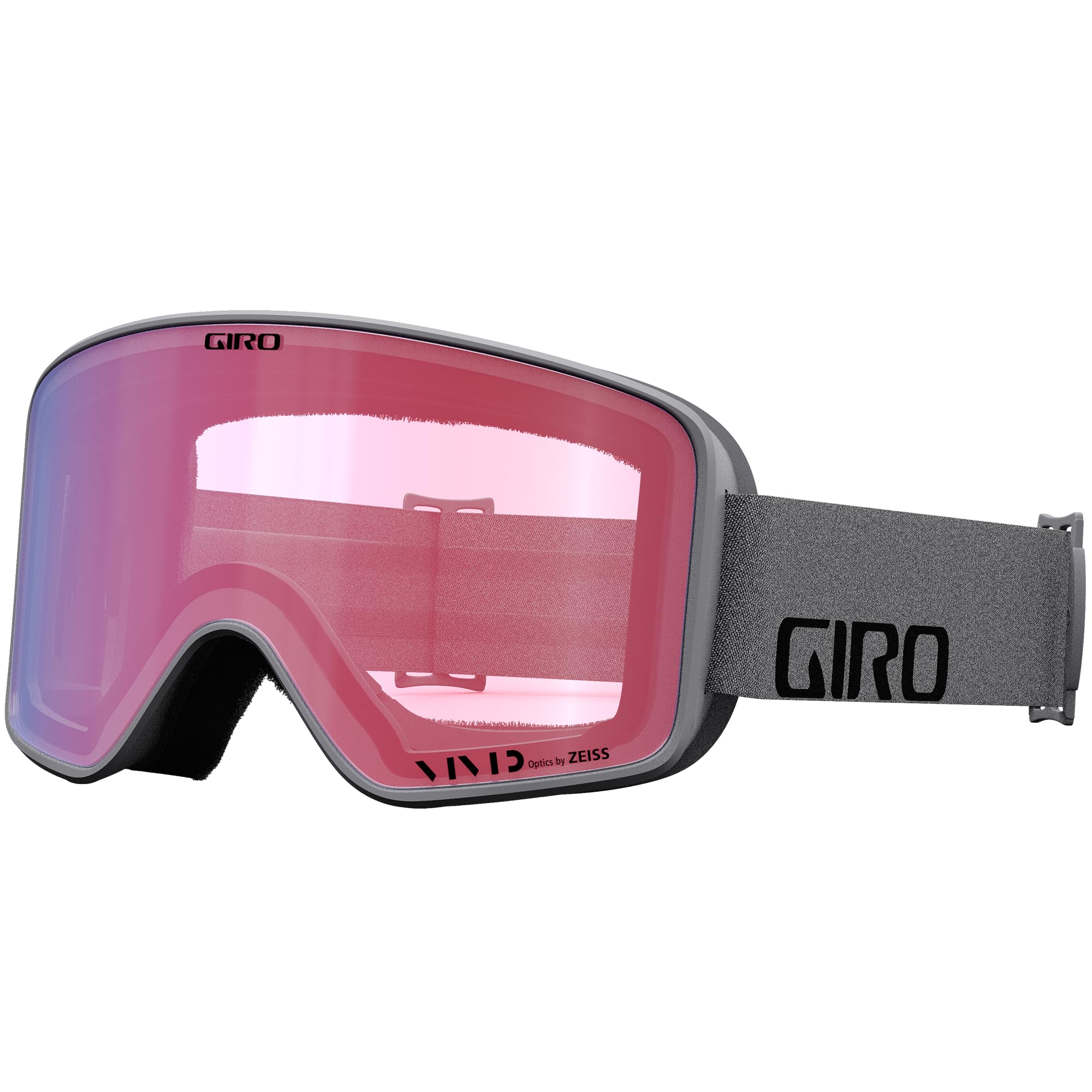 Giro Method Ski Goggles - Snowboard Goggles for Men, Women & Youth - Grey Wordmark Strap with VIVID Onyx/VIVID Infrared Lenses