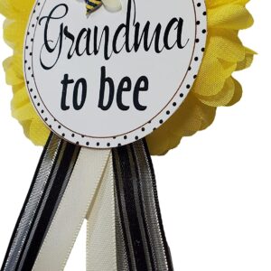 Grandma to Be Pin Bee Baby Shower Badge Corsage Yellow Flower & Black Ribbon pin for Nona to wear Sprinkle Bumble