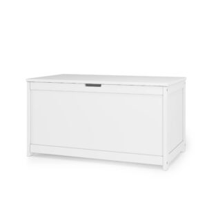 child craft harmony 33” wood storage box, large storage chest, plenty of storage, 2 safety hinges, standard ventilation hole on back, 6 cubic feet of storage (matte white)