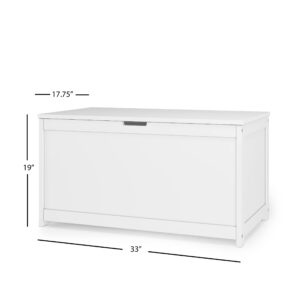 Child Craft Harmony 33” Wood Storage Box, Large Storage Chest, Plenty of Storage, 2 Safety Hinges, Standard Ventilation Hole on Back, 6 Cubic Feet of Storage (Matte White)