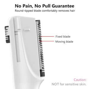 Upgraded Eyebrow Trimmer, Funstant Precision Electric Eyebrow Razor for Women Battery-Operated Facial Hair Remover with Comb No Pulling Sensation Painless for Face Chin Neck, Upper-Lip, Peach-Fuzz