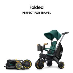 Doona Liki Trike S5, Racing Green - 5-in-1 Compact, Foldable Tricycle - Suitable for Toddlers 10 to 36 Months