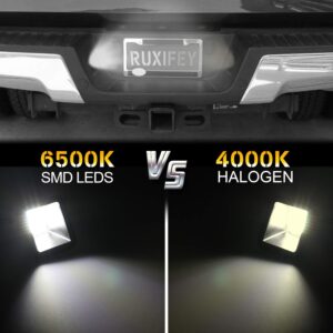 RUXIFEY LED License Plate Lights Lamp Replacement Compatible with 2017 to 2019 Ford F250 F350 Super Duty, 6500K White