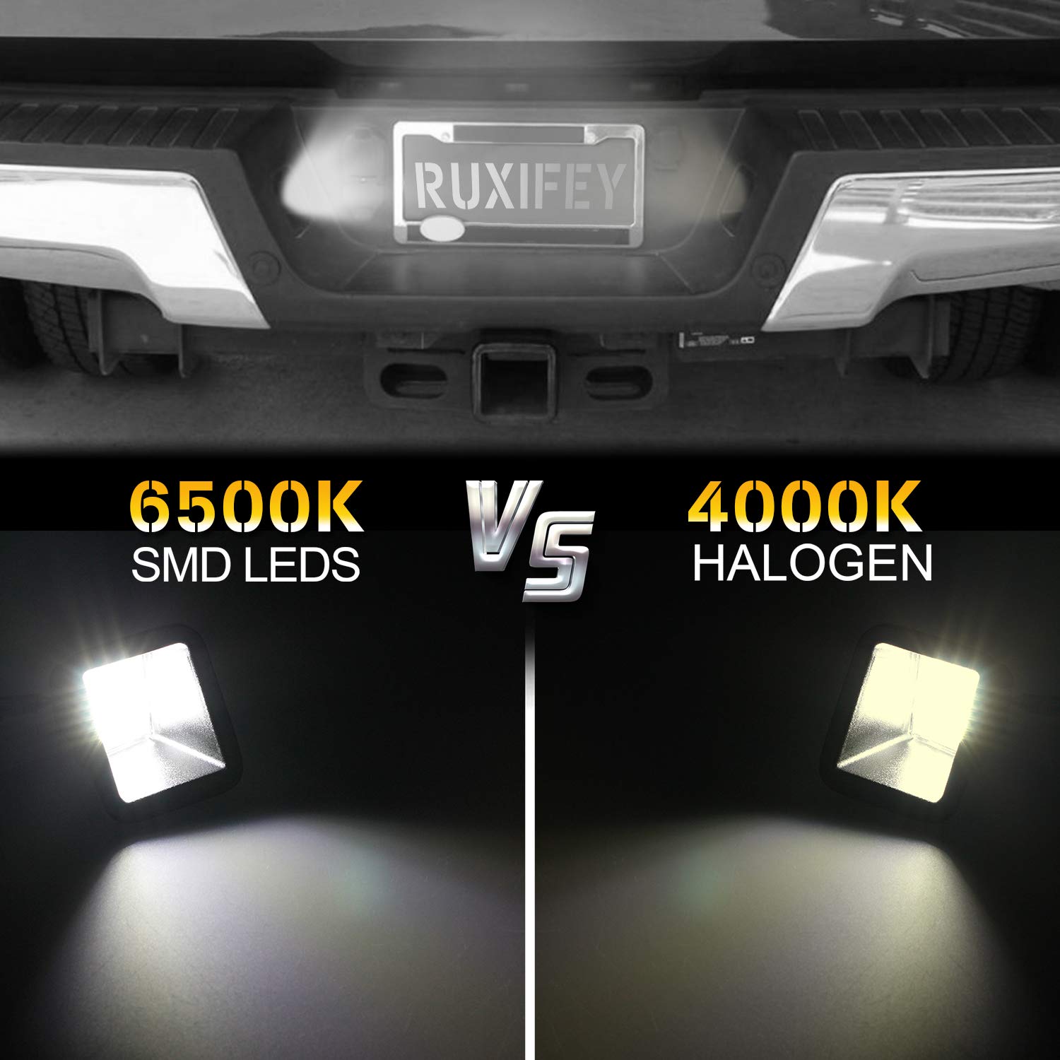 RUXIFEY LED License Plate Lights Lamp Replacement Compatible with 2017 to 2019 Ford F250 F350 Super Duty, 6500K White