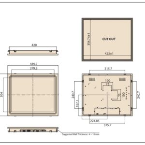 (DMC Taiwan) 19 inches SXGA 350 cd/m2 LED Panel Mount Monitor