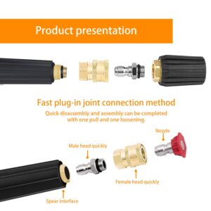 Awpeye 3 Pack Pressure Washer Coupler, Brass Fittings, 1/4 Inch Quick Connect to Female NPT