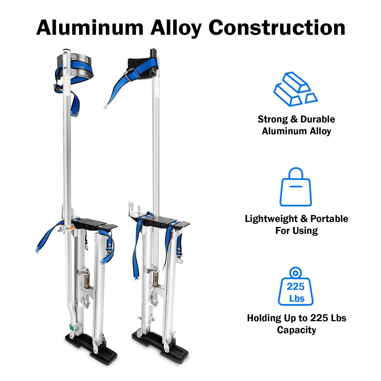 SUPERFASTRACING 24-40 inch Drywall Stilts Aluminum Tool Silver Stilt for Painting Painter Taping Silver