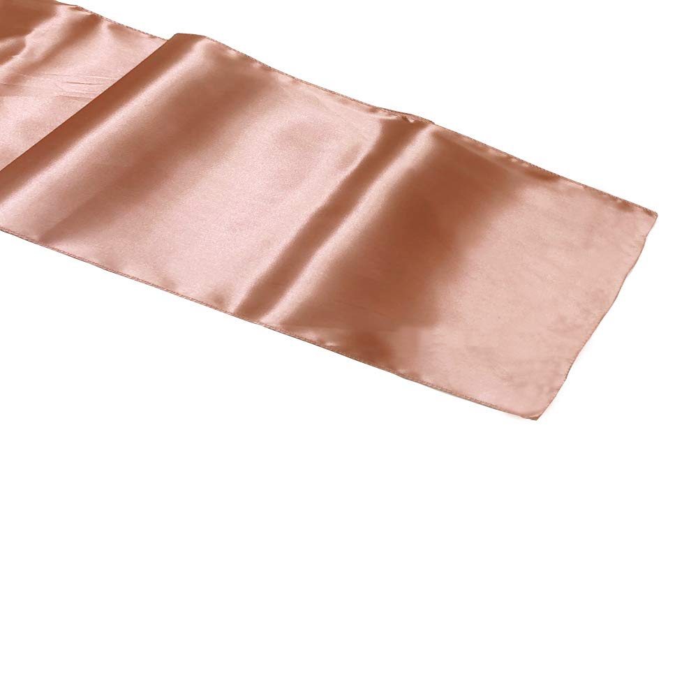 SINSSOWL 10 Satin Rose Gold Table Runner 12 x 108 Inches Wedding Table Runner for Party Banquet Baby Shower Dining Table Decoration (Rose Gold)