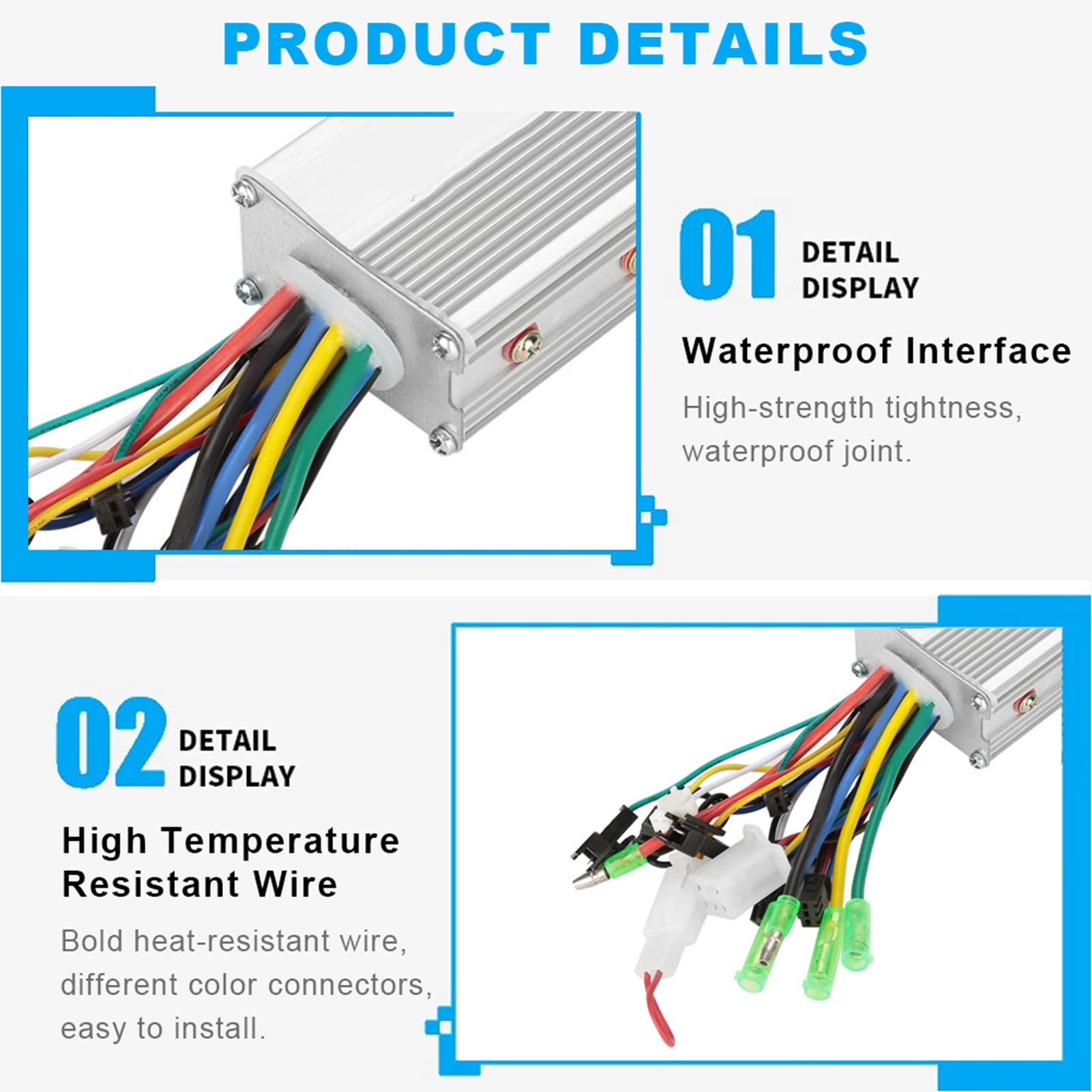 Brushless Motor Controller,350W Electric Brushless DC Motor Controller 36/48V High Speeds Brushless Motor Controllers for Go Karts E-Bike Electric Throttle Motorcycle Scooter