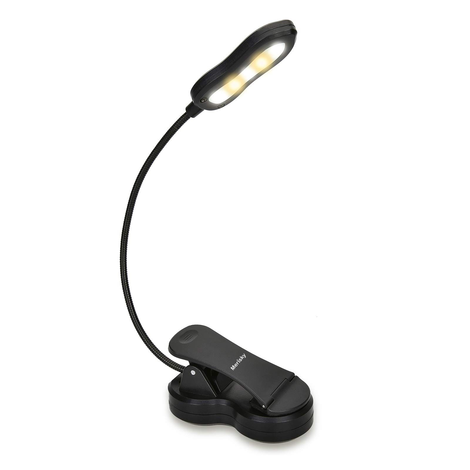 Rechargeable Book Light, LED Clip on Reading Light for Book in Bed, 3 Color × 3 Brightness, Up to 60 Hours Eye Care Reading, Warm & White, Perfect for Kids, Bed Headboard & Travel(Black)