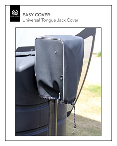 Trailersphere Easy Cover Universal Electric Tongue Jack Protective Cover for Trailer, RV, Camper, Sun and Waterproof