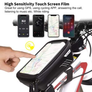 WILD MAN Bike Phone Mount Bag, Bike Accessories, Waterproof Bike Phone Holder, Mountain Bike Accessories for Adult Bikes with 3D Hard EVA, TPU Touch Screen for Phones Under 6.5”