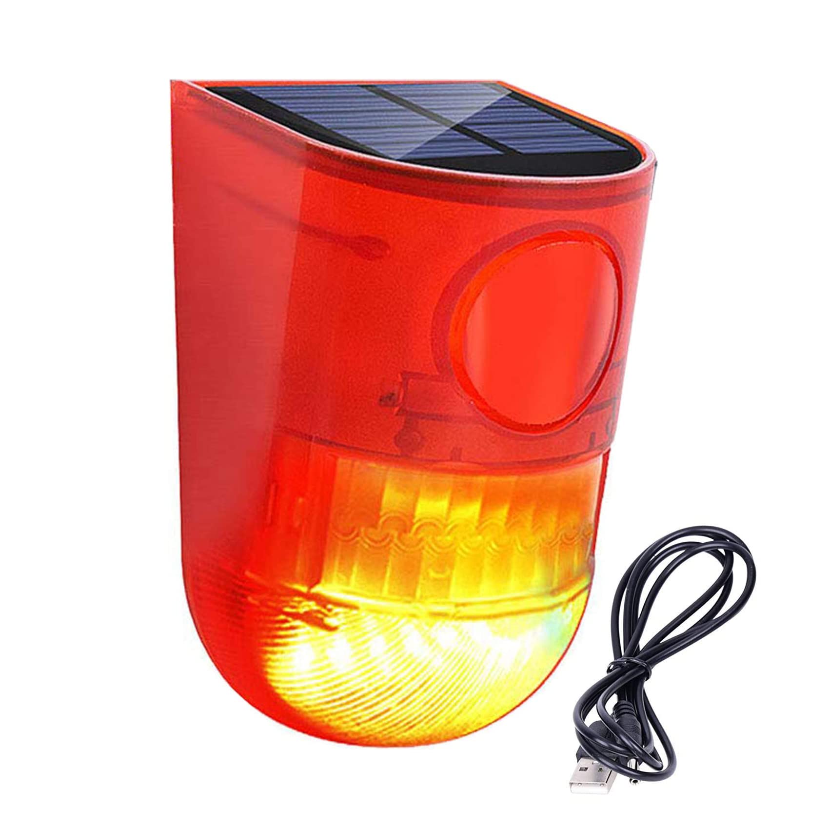 Keeda Solar Warning Light Sensitive Strobe Security Alerts LED Warning Lamp Solar Motion Sensor Alarm Yard Day Mode + Night Mode