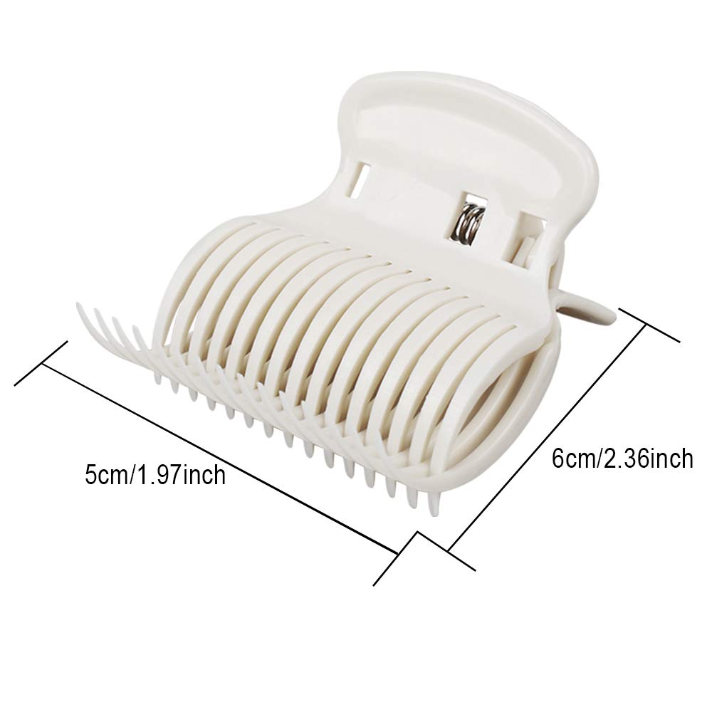 18 Pieces Hot Roller Clips Plastic Hair Curler Claw Clips Replacement Roller Clips for Small, Medium, Large and Jumbo Hair Rollers (White)