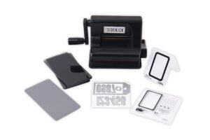 sizzix portable manual die cutting & embossing machine for arts & crafts, scrapbooking & cardmaking, 2.5” opening, one size, tim holtz sidekick starter kit