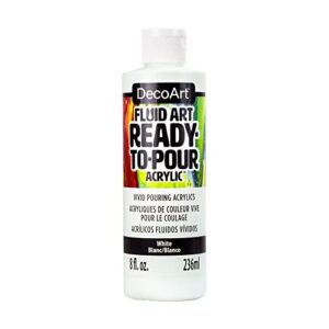 deco art decoart fluidart ready-to-pour acrylic paint 8oz-white