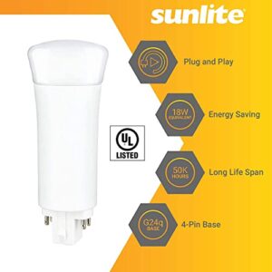 Sunlite LED Vertical PLV Plug and Play Light Bulb, 9 Watts (26W Equivalent), G24q Base, Ballast Dependent, CFL Replacement, UL Listed, 40K - Cool White 1 Pack