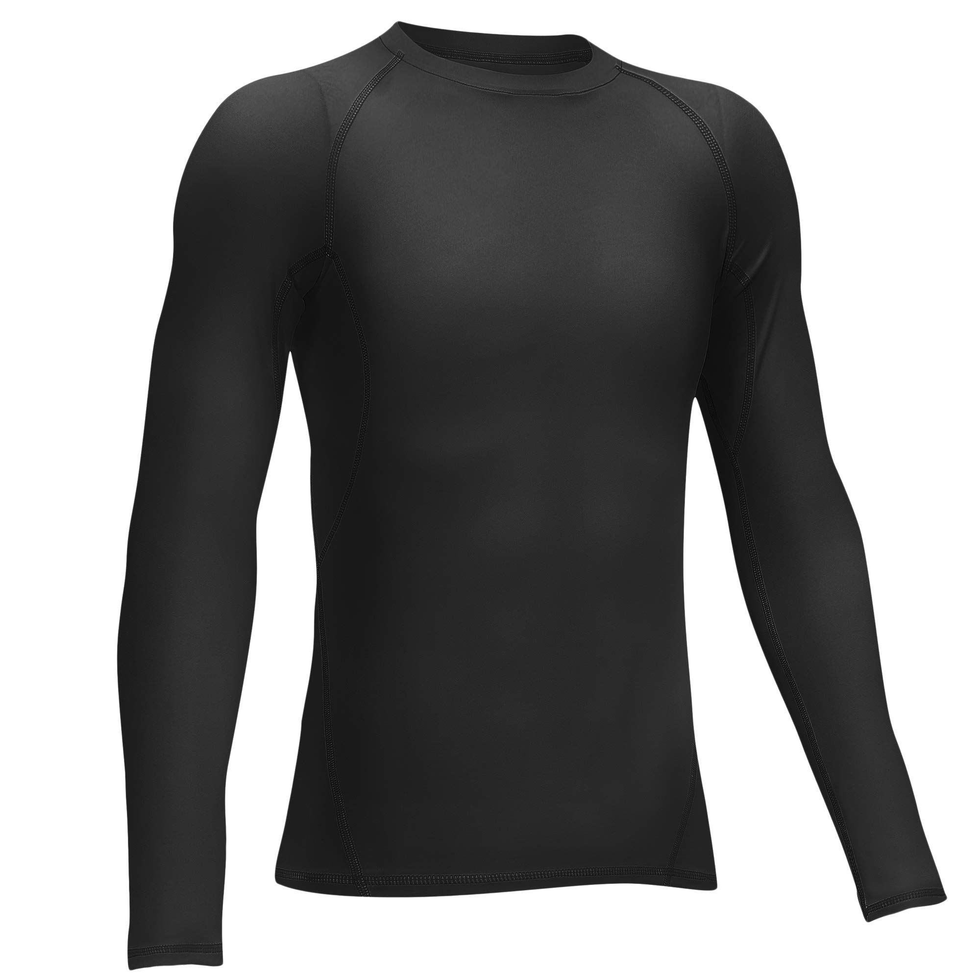 TELALEO 1 Pack Boys' Girls' Compression Shirts Youth Long Sleeve Undershirt Sports Performance Moisture Wicking Baselayer Black M