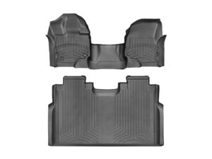 weathertech custom fit floorliners for ford f-150-1st row (oth) & 2nd row (447931-446974), black