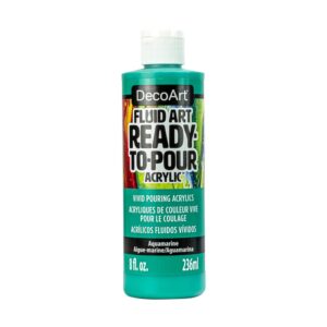 deco art decoart fluidart ready-to-pour acrylic paint 8oz-aquamarine