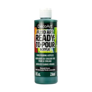 deco art decoart fluidart ready-to-pour acrylic paint 8oz-emerald green