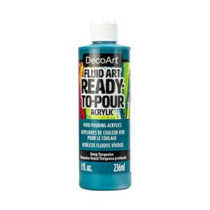 decoart decoart fluidart ready-to-pour acrylic paint 8oz-deep turquoise