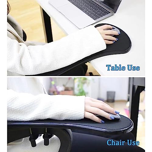 LL-COEUR Arm Support Wrist Rest for Table and Chair, Ergonomic Armrest Desk Extender, Multifunctional Computer Mouse Pad Holder (Black)