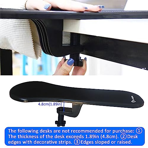 LL-COEUR Arm Support Wrist Rest for Table and Chair, Ergonomic Armrest Desk Extender, Multifunctional Computer Mouse Pad Holder (Black)