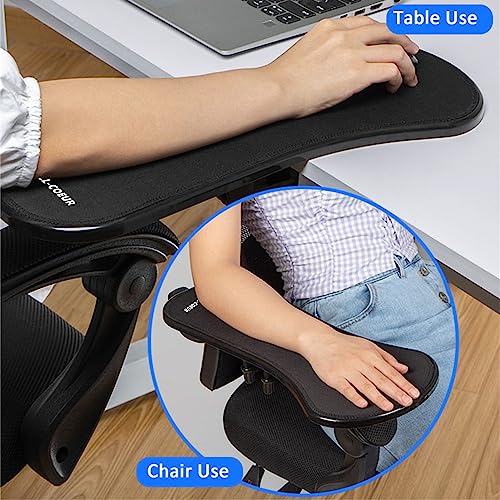 LL-COEUR Arm Support Wrist Rest for Table and Chair, Ergonomic Armrest Desk Extender, Multifunctional Computer Mouse Pad Holder (Black)