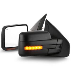 acanii - for 2004 2005 2006 ford f150 pickup led sequential signal power heated view side mirrors set driver + passenger