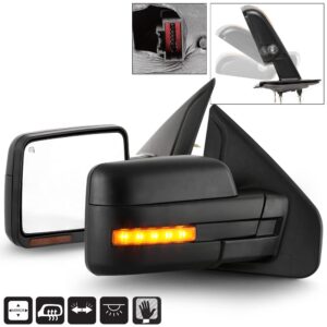 ACANII - [LED Sequential Signal] Power Heat Side Mirrors Driver+Passenger OE Style For 2007-2014 Ford F150 Left+Right