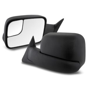 acanii - telescoping flipup power+heat towing mirrors driver+passenger for 1998-2001 dodge ram 1500 2500 3500 1999 2000