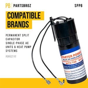 PartsBroz Easy to Install SPP6 Hard Start Capacitor Supco Super Boost Kit Relay - Replaces TJ90HS6 35702 DST-6 ERPP6 HS6 HS650 SPP6