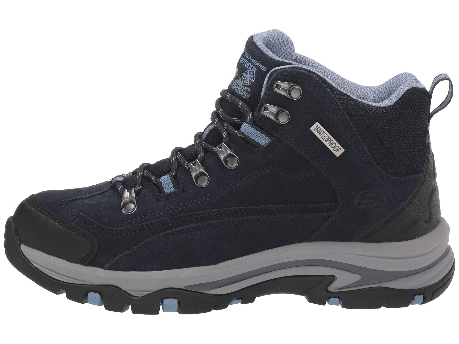 Skechers womens Hiker Hiking Boot, Navy/Grey, 7 US