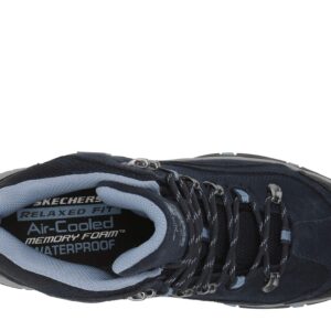 Skechers womens Hiker Hiking Boot, Navy/Grey, 7 US