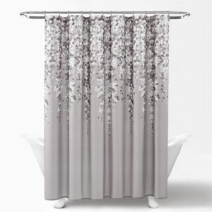 Lush Decor Weeping Flower Shower Curtain, 72" x72", Gray